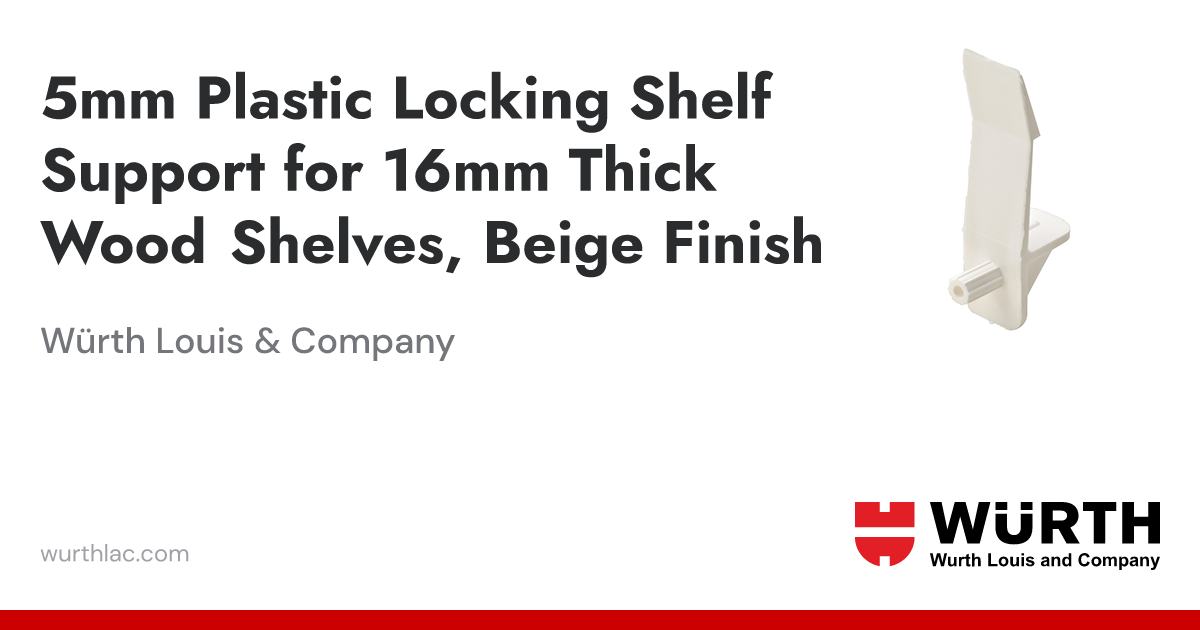 5mm Plastic Locking Shelf Support for 16mm Thick Wood Shelves, Beige ...