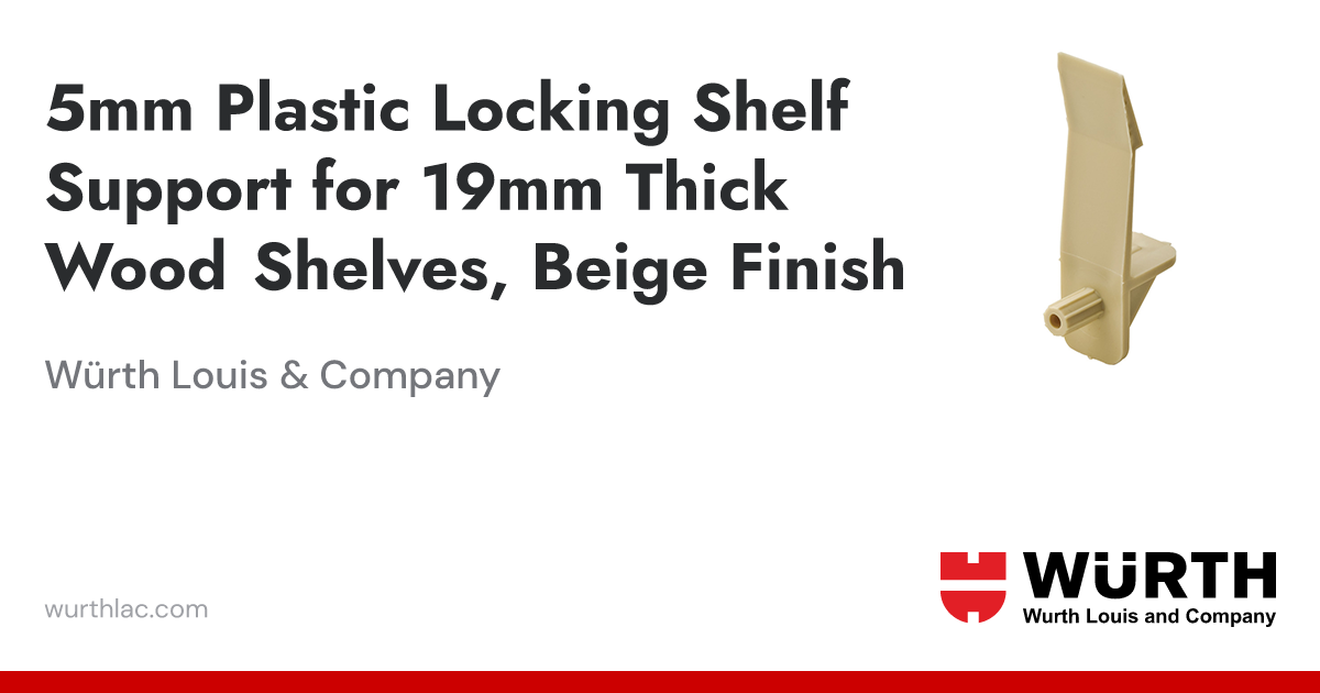 5mm Plastic Locking Shelf Support for 19mm Thick Wood Shelves, Beige ...
