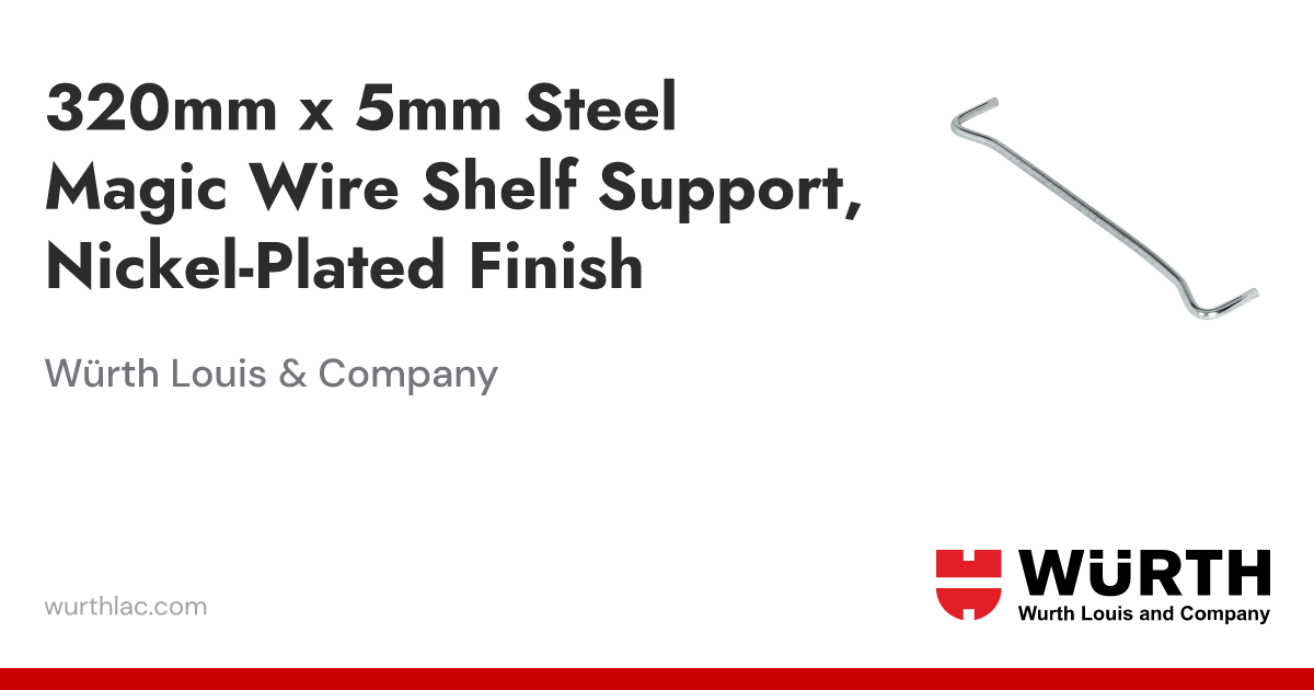 320mm x 5mm Steel Magic Wire Shelf Support, Nickel-Plated Finish ...