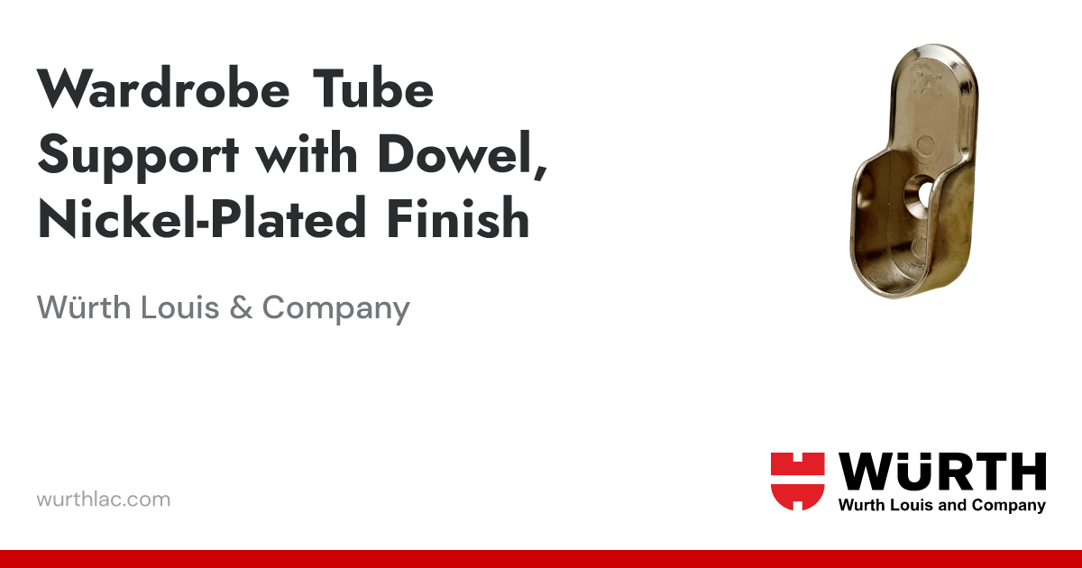 Wardrobe Tube Support with Dowel, Nickel-Plated Finish | Würth Louis ...