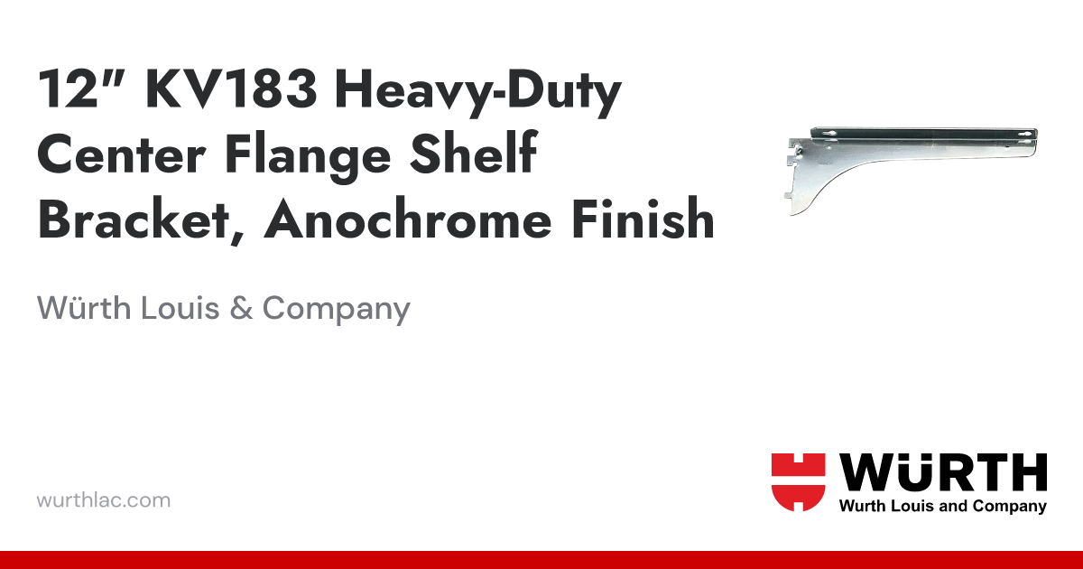 12" KV183 Heavy-Duty Center Flange Shelf Bracket, Anochrome Finish ...