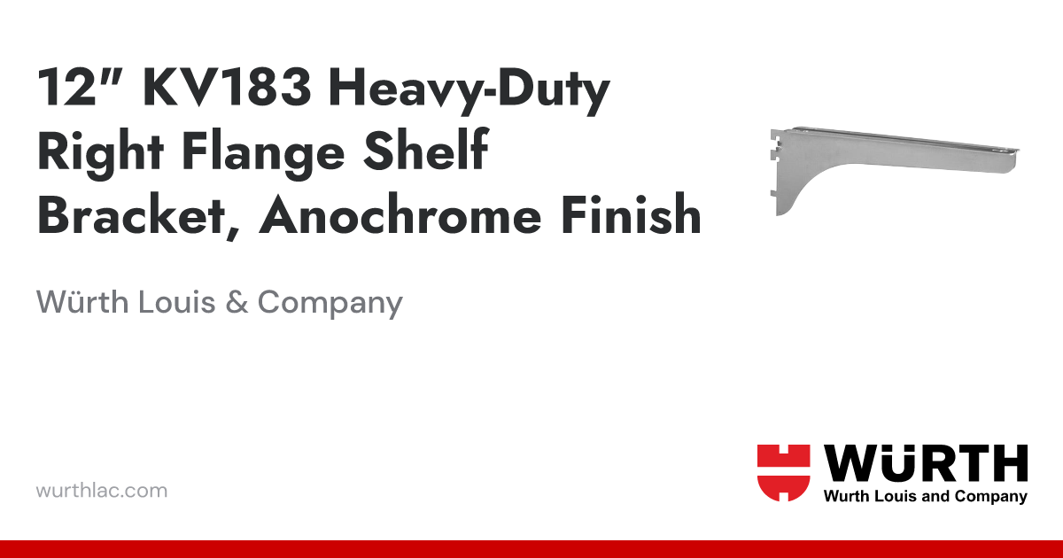 12" KV183 Heavy-Duty Right Flange Shelf Bracket, Anochrome Finish ...