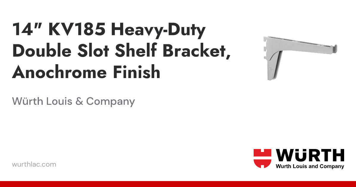 14" KV185 Heavy-Duty Double Slot Shelf Bracket, Anochrome Finish ...