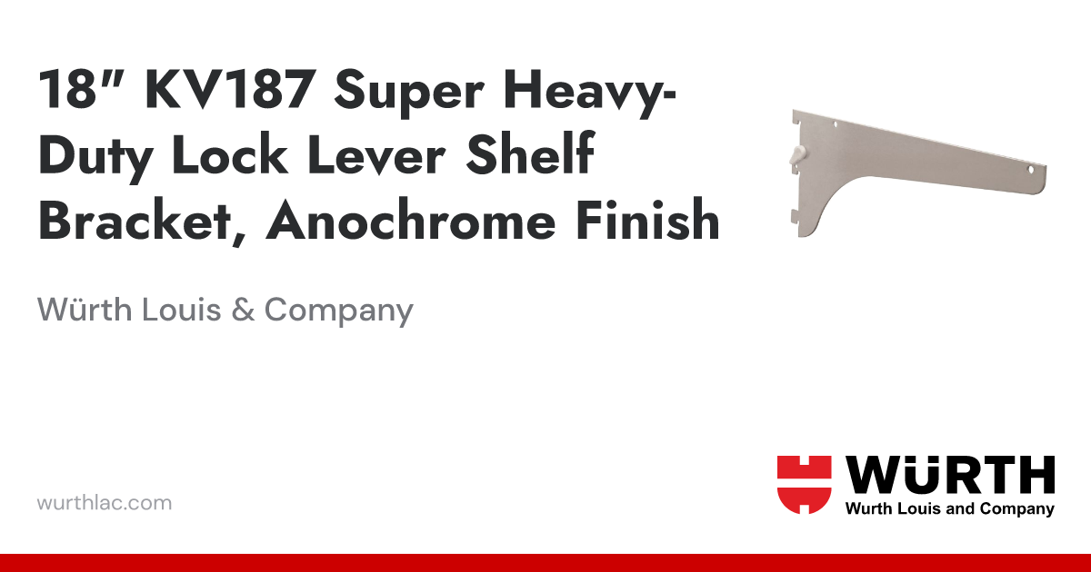 18" KV187 Super Heavy-Duty Lock Lever Shelf Bracket, Anochrome Finish ...