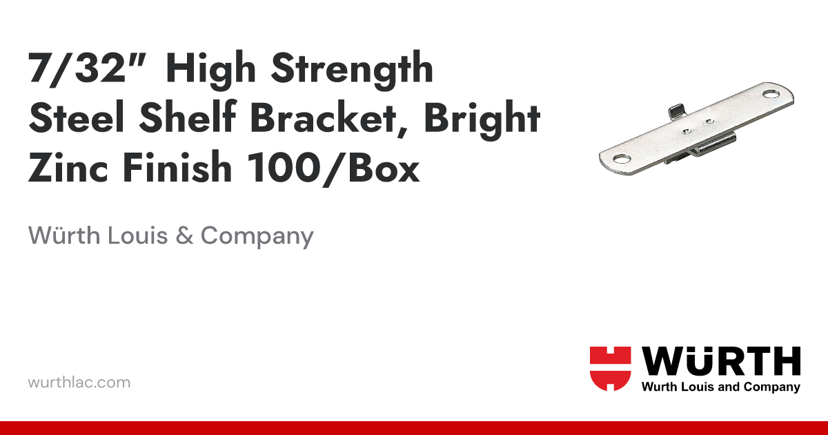 7/32" High Strength Steel Shelf Bracket, Bright Zinc Finish 100/Box ...