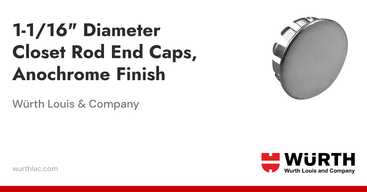 1-1/16" Diameter Closet Rod End Caps, Anochrome Finish | Würth Louis ...
