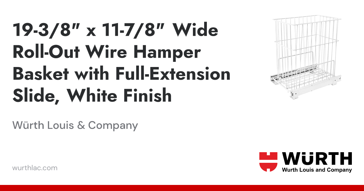 19-3/8" x 11-7/8" Wide Roll-Out Wire Hamper Basket with Full-Extension ...
