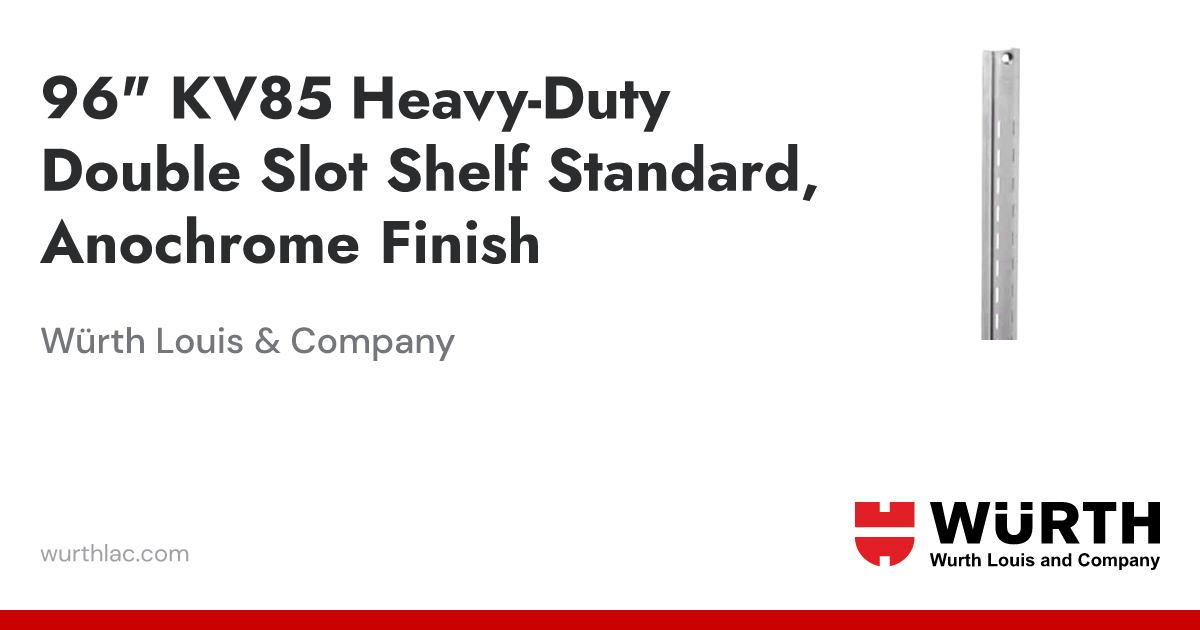 96" KV85 Heavy-Duty Double Slot Shelf Standard, Anochrome Finish ...