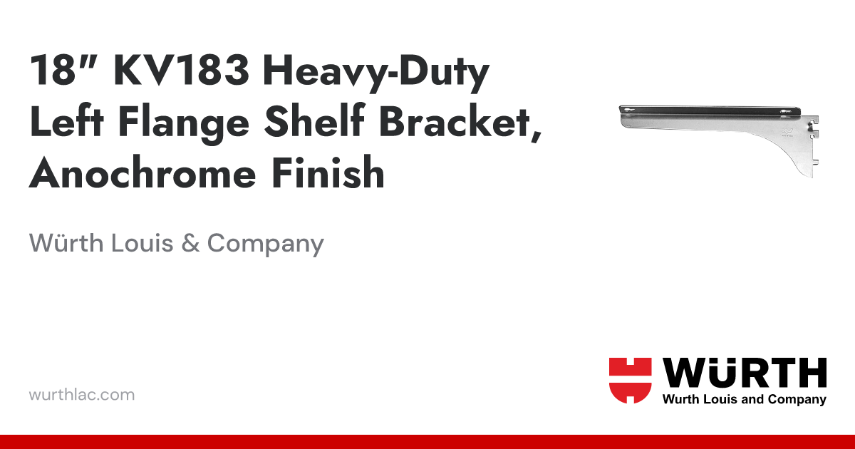 18" KV183 Heavy-Duty Left Flange Shelf Bracket, Anochrome Finish ...