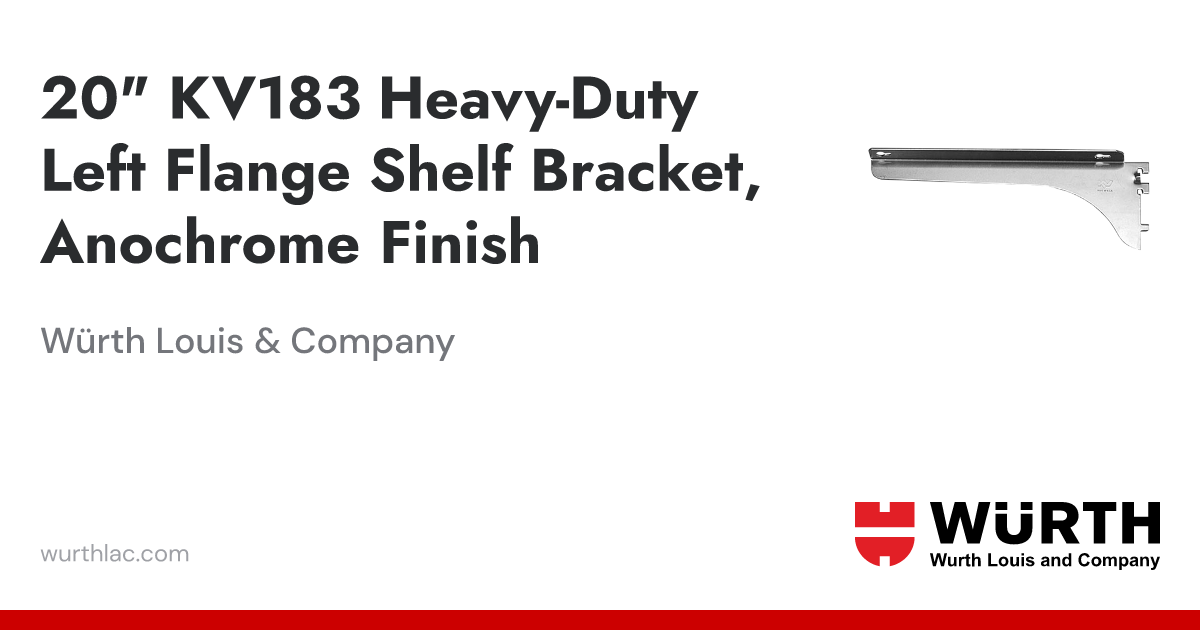 20" KV183 Heavy-Duty Left Flange Shelf Bracket, Anochrome Finish ...