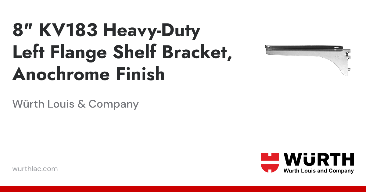 8" KV183 Heavy-Duty Left Flange Shelf Bracket, Anochrome Finish | Würth ...
