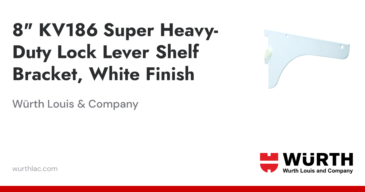 8" KV186 Super Heavy-Duty Lock Lever Shelf Bracket, White Finish ...