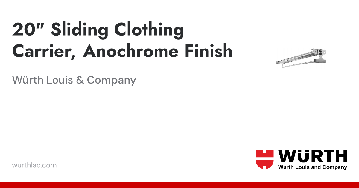 20" Sliding Clothing Carrier, Anochrome Finish | Würth Louis & Company