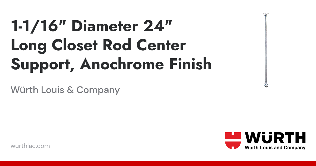 1-1/16" Diameter 24" Long Closet Rod Center Support, Anochrome Finish ...
