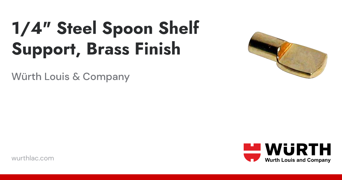 1/4" Steel Spoon Shelf Support, Brass Finish | Würth Louis & Company
