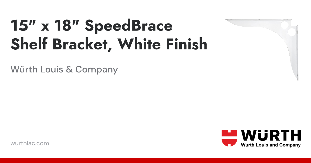 15" x 18" SpeedBrace Shelf Bracket, White Finish | Würth Louis & Company