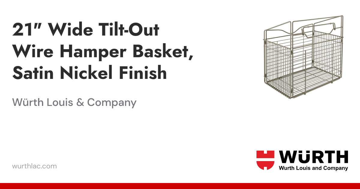 21" Wide Tilt-Out Wire Hamper Basket, Satin Nickel Finish | Wurth Louis ...