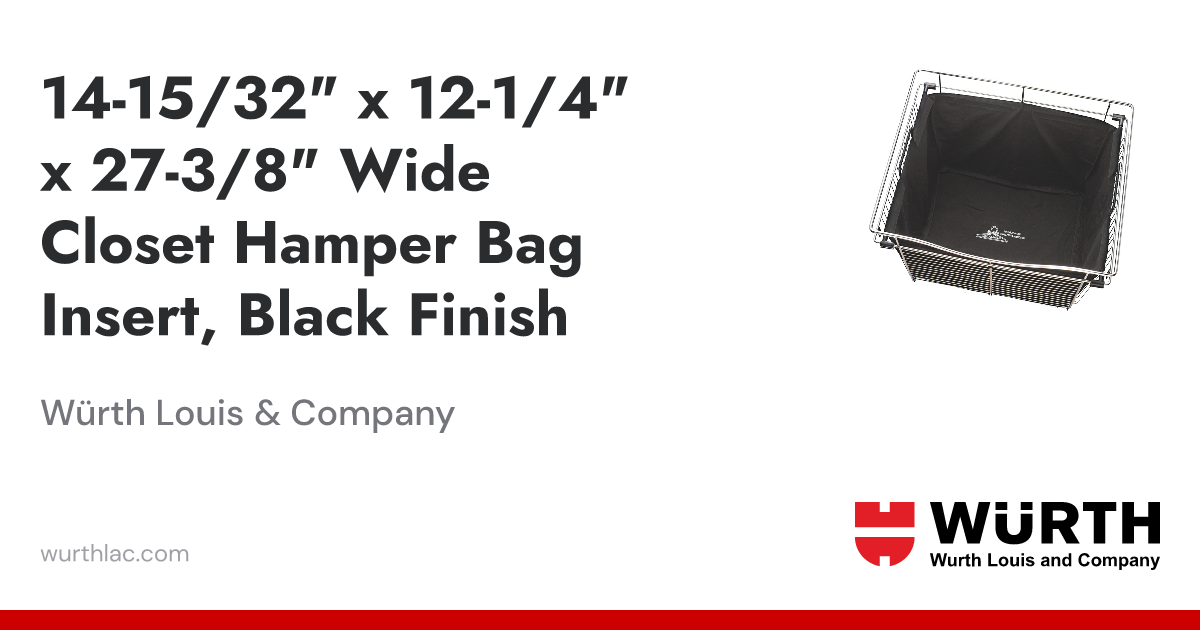 14-15/32" x 12-1/4" x 27-3/8" Wide Closet Hamper Bag Insert, Black ...