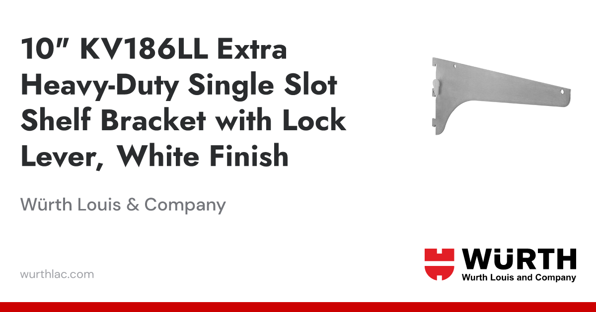 10" KV186LL Extra Heavy-Duty Single Slot Shelf Bracket with Lock Lever ...