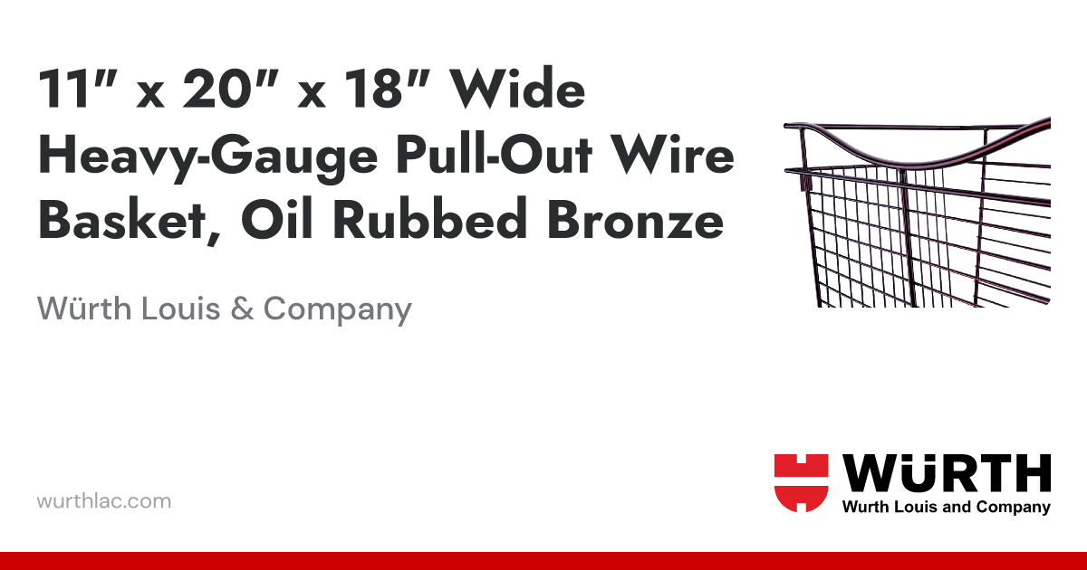 11" x 20" x 18" Wide Heavy-Gauge Pull-Out Wire Basket, Oil Rubbed ...