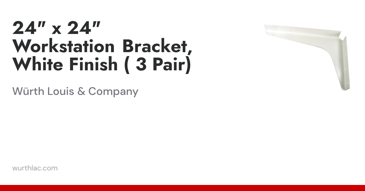 24" x 24" Workstation Bracket, White Finish ( 3 Pair) | Würth Louis ...
