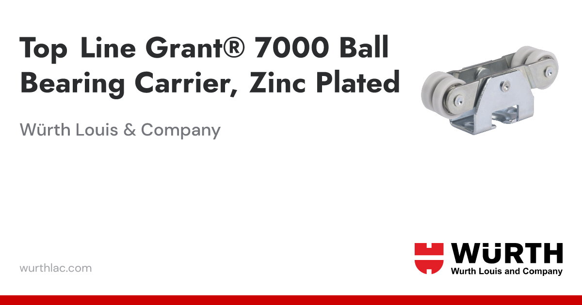 Top Line Grant® 7000 Ball Bearing Carrier, Zinc Plated | Würth Louis ...
