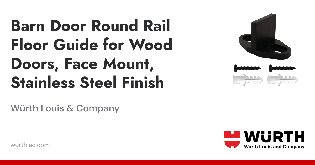 Barn Door Round Rail Floor Guide for Wood Doors, Face Mount, Stainless ...