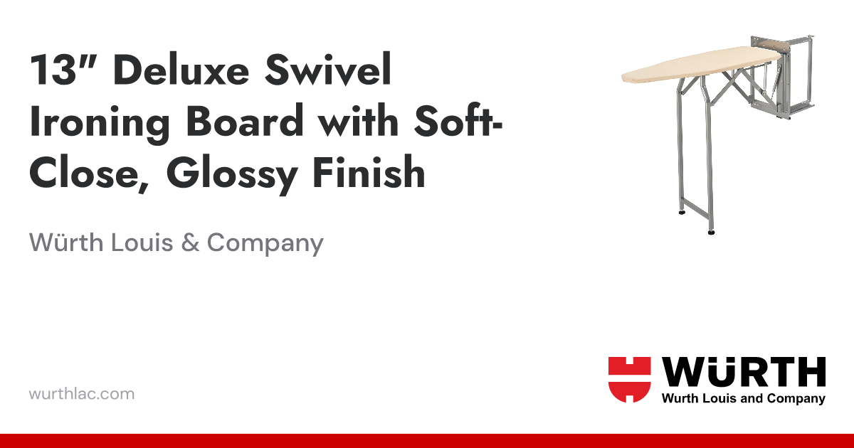 13" Deluxe Swivel Ironing Board with Soft-Close, Glossy Finish | Würth ...