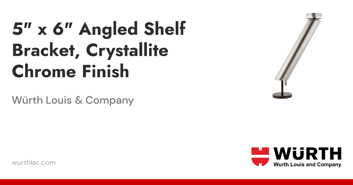 5" x 6" Angled Shelf Bracket, Crystallite Chrome Finish | Wurth Louis ...