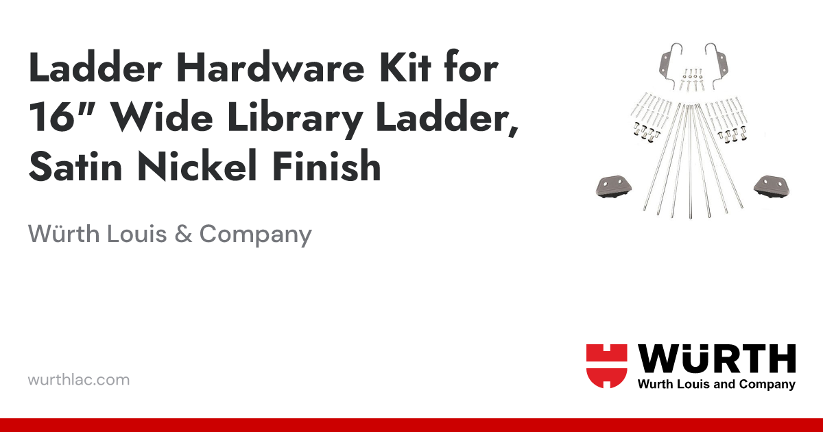 Ladder Hardware Kit for 16" Wide Library Ladder, Satin Nickel Finish ...