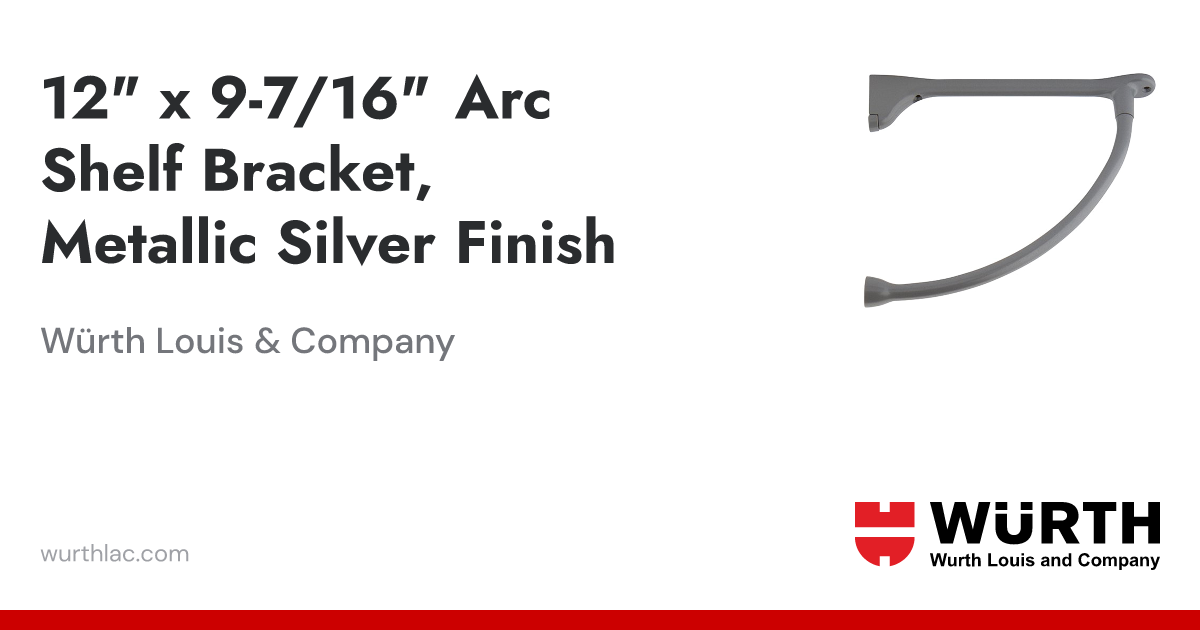 12" x 9-7/16" Arc Shelf Bracket, Metallic Silver Finish | Würth Louis ...