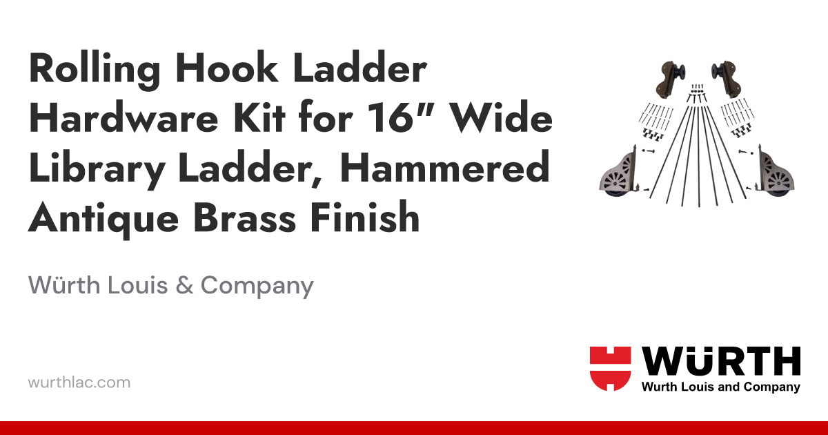Rolling Hook Ladder Hardware Kit for 16" Wide Library Ladder, Hammered ...