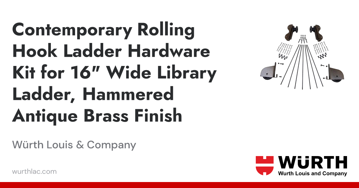 Contemporary Rolling Hook Ladder Hardware Kit for 16" Wide Library ...