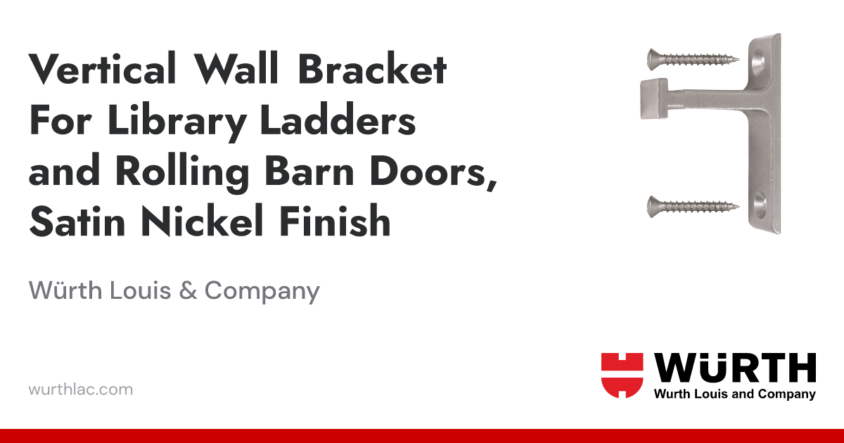 Vertical Wall Bracket For Library Ladders and Rolling Barn Doors, Satin ...