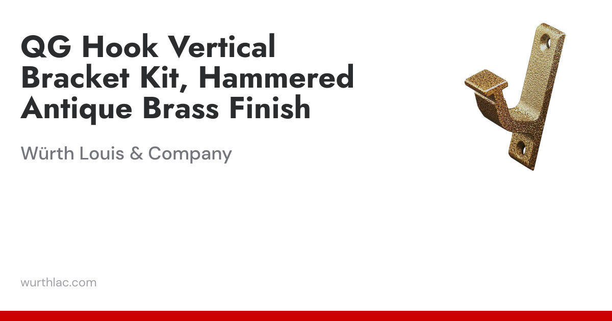 QG Hook Vertical Bracket Kit, Hammered Antique Brass Finish | Würth ...