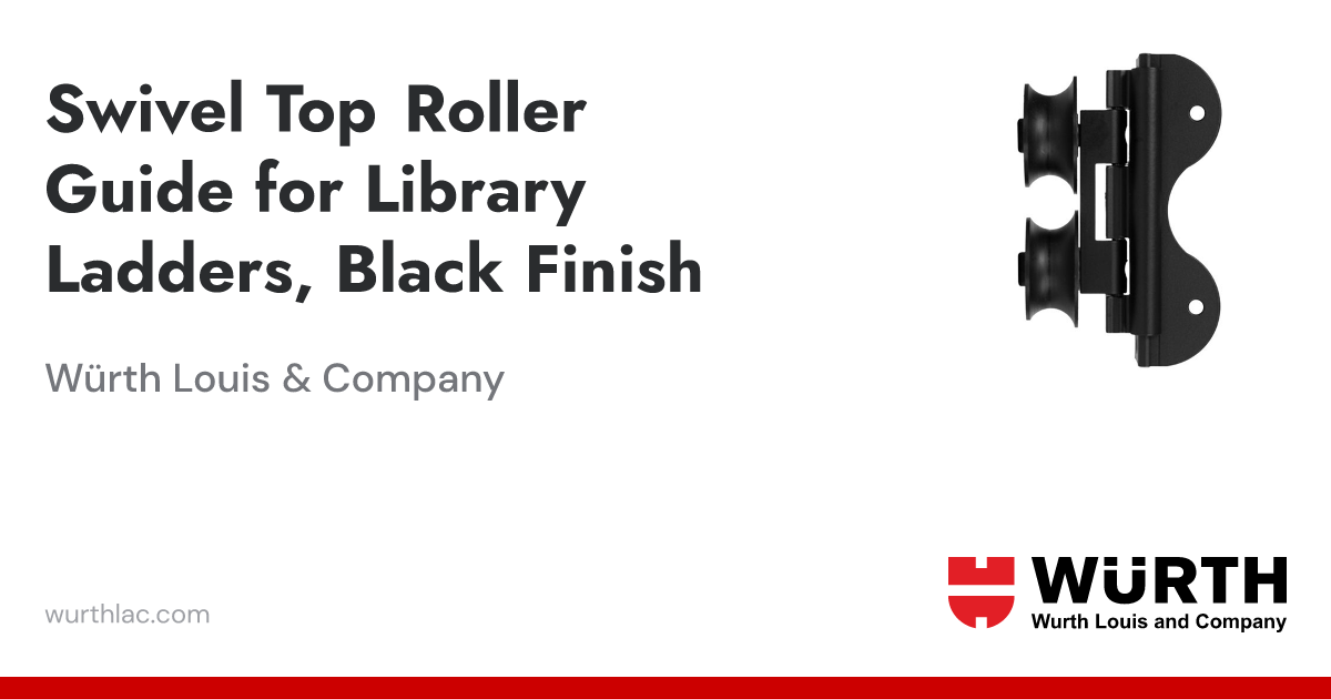Swivel Top Roller Guide for Library Ladders, Black Finish | Würth Louis ...