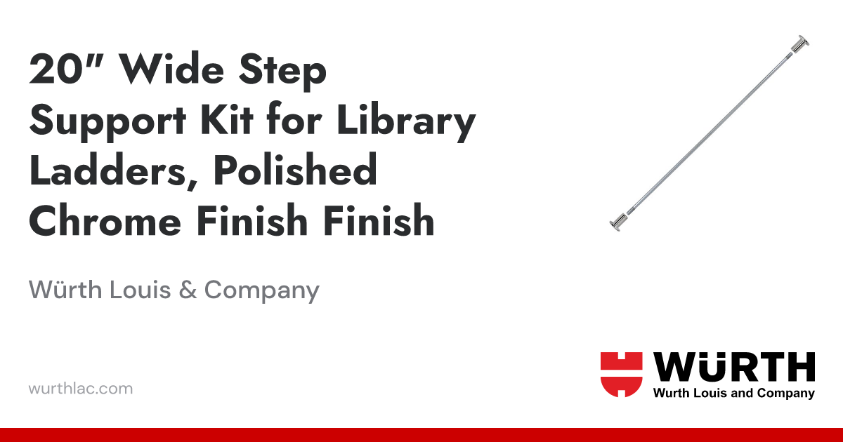 20" Wide Step Support Kit for Library Ladders, Polished Chrome Finish ...