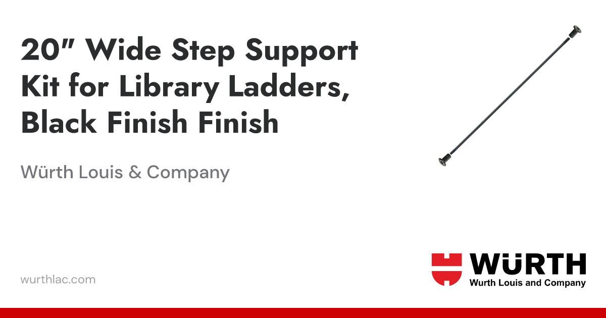 20" Wide Step Support Kit for Library Ladders, Black Finish Finish ...