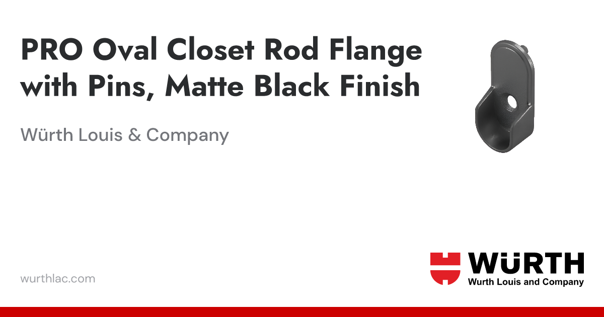 PRO Oval Closet Rod Flange with Pins, Matte Black Finish | Würth Louis ...
