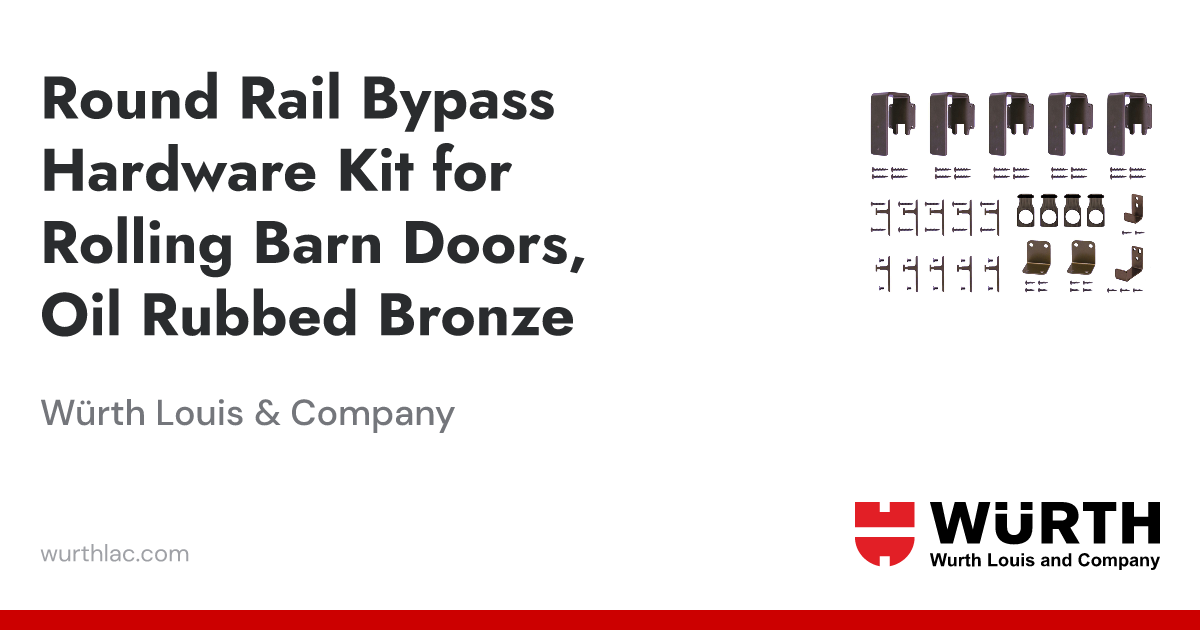 Round Rail Bypass Hardware Kit for Rolling Barn Doors, Oil Rubbed ...