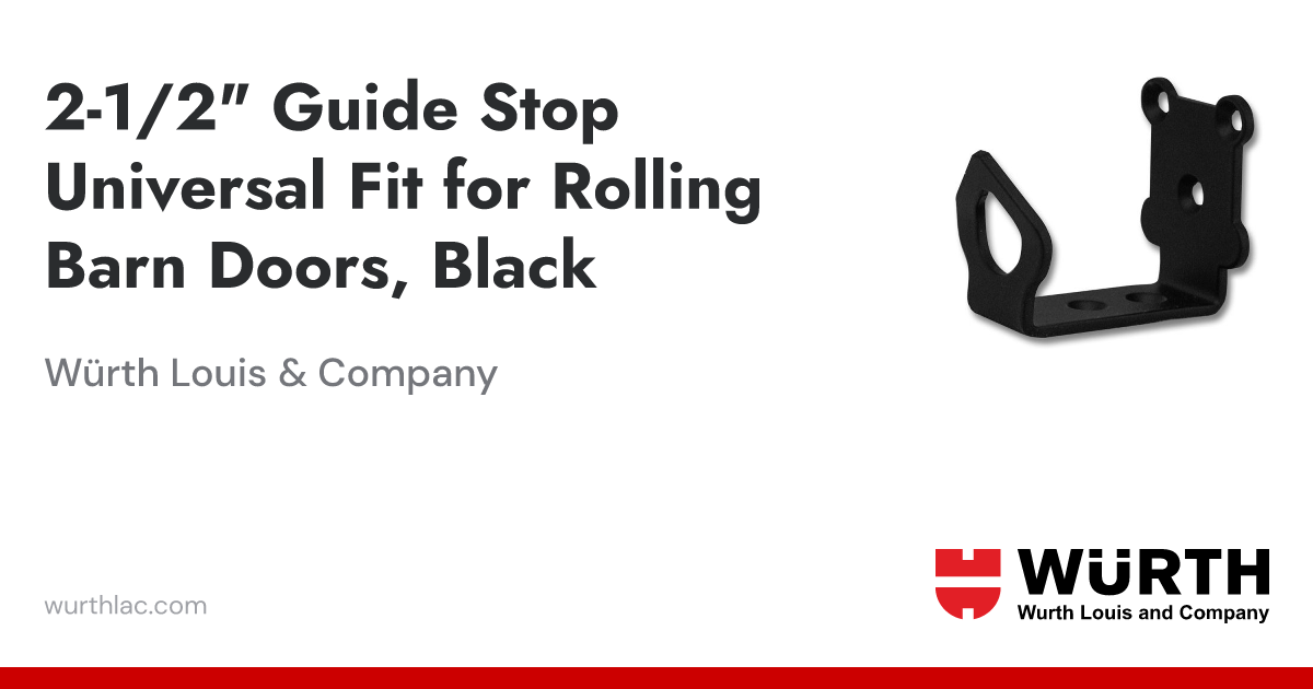 2-1/2" Guide Stop Universal Fit for Rolling Barn Doors, Black | Würth ...
