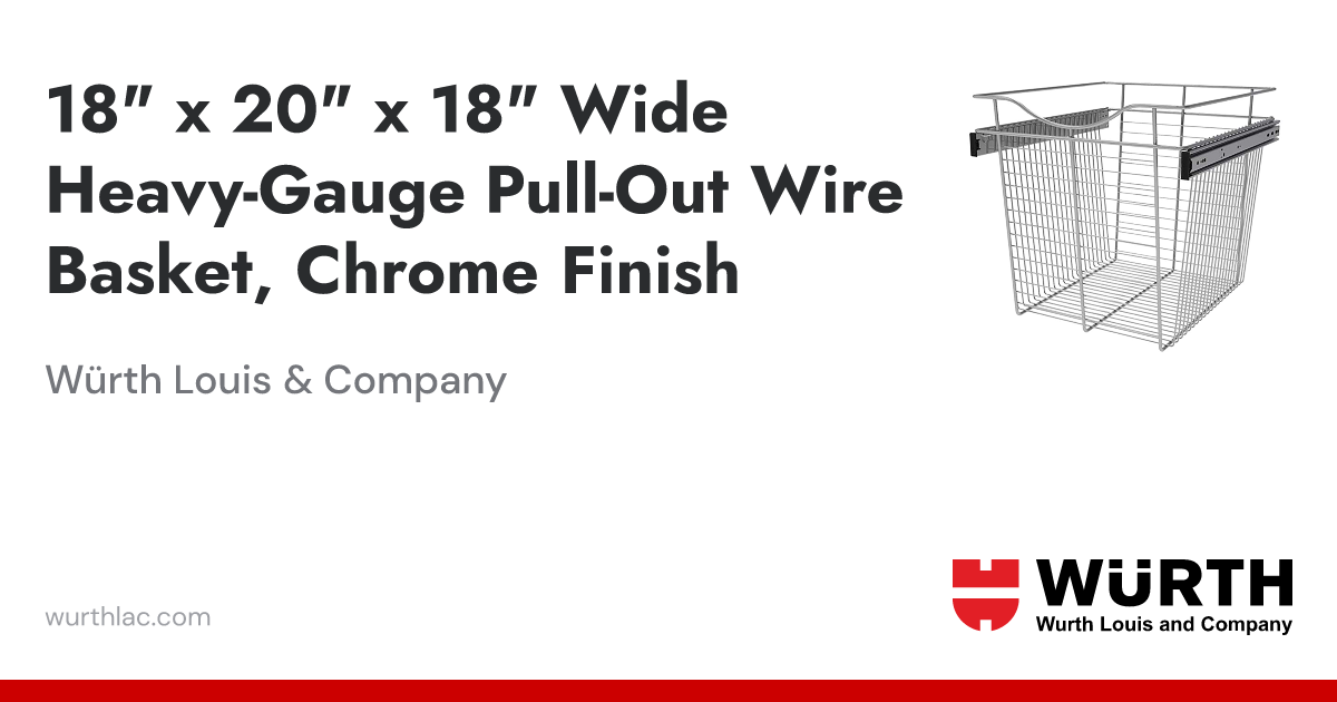 18" x 20" x 18" Wide Heavy-Gauge Pull-Out Wire Basket, Chrome Finish ...