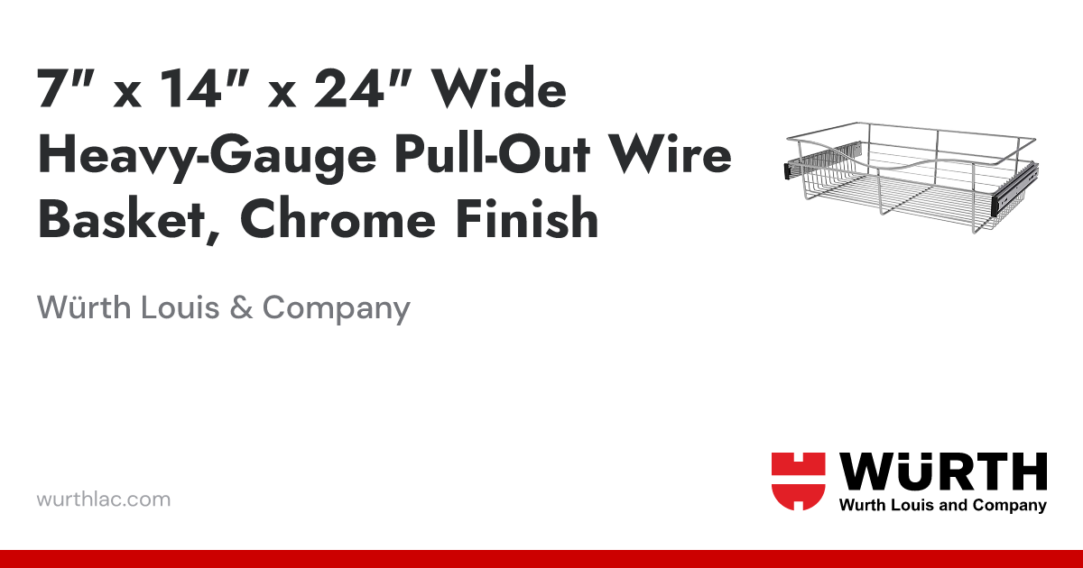 7" x 14" x 24" Wide Heavy-Gauge Pull-Out Wire Basket, Chrome Finish ...