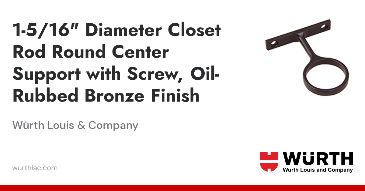 1-5/16" Diameter Closet Rod Round Center Support with Screw, Oil-Rubbed ...