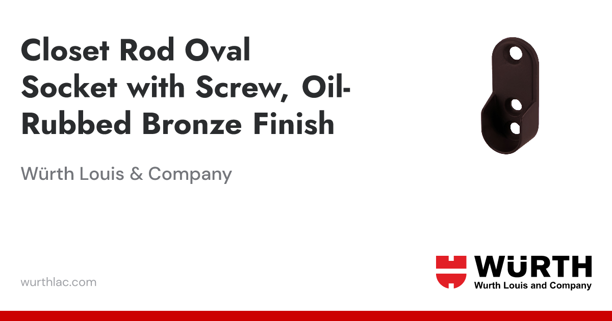 Closet Rod Oval Socket with Screw, Oil-Rubbed Bronze Finish | Würth ...