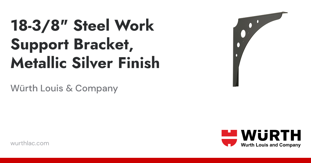 18-3/8" Steel Work Support Bracket, Metallic Silver Finish | Würth ...