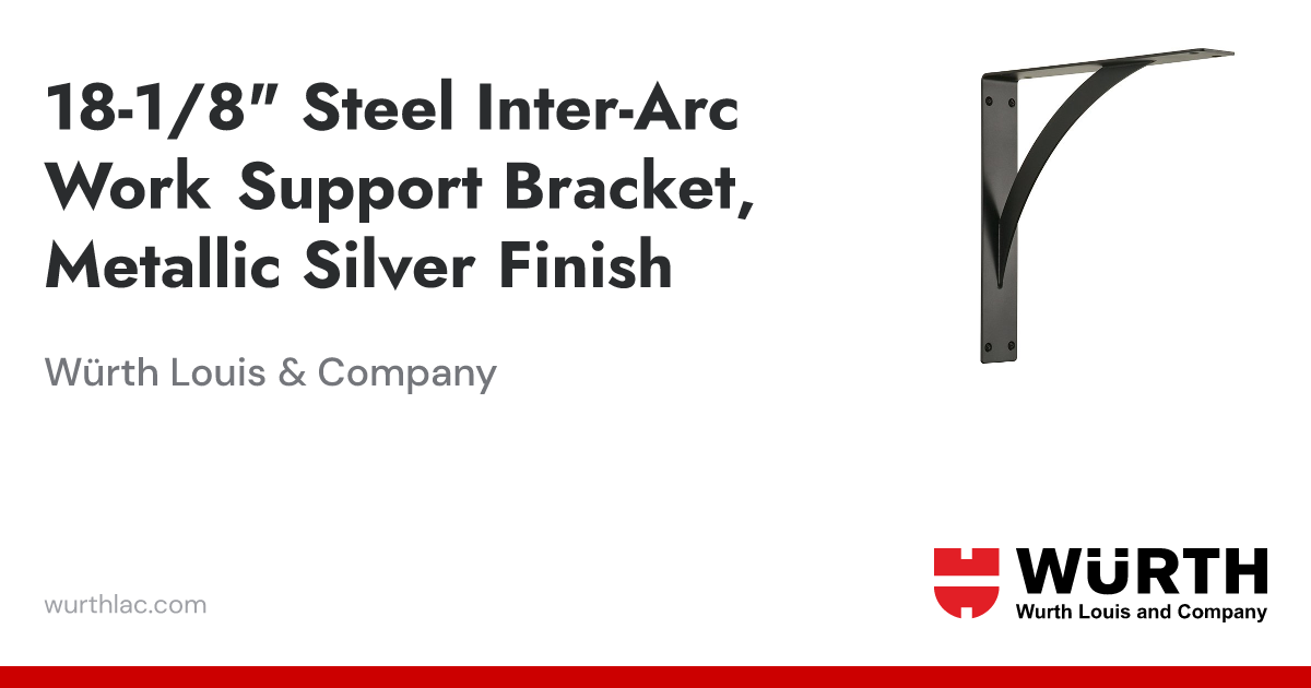 18-1/8" Steel Inter-Arc Work Support Bracket, Metallic Silver Finish ...