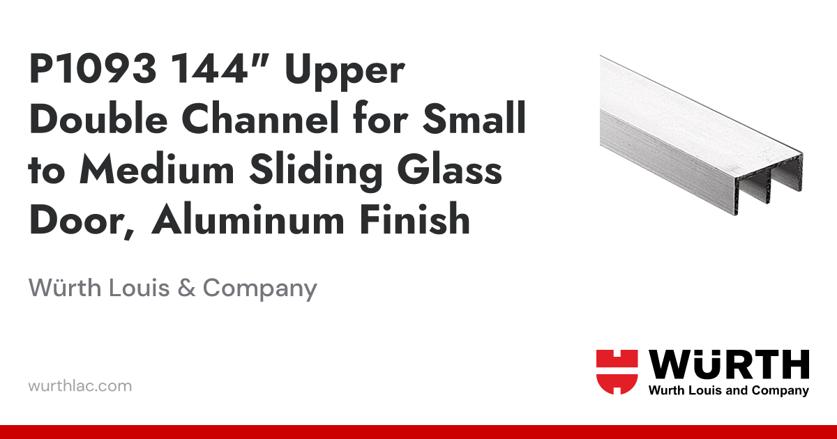 P1093 144" Upper Double Channel for Small to Medium Sliding Glass Door ...