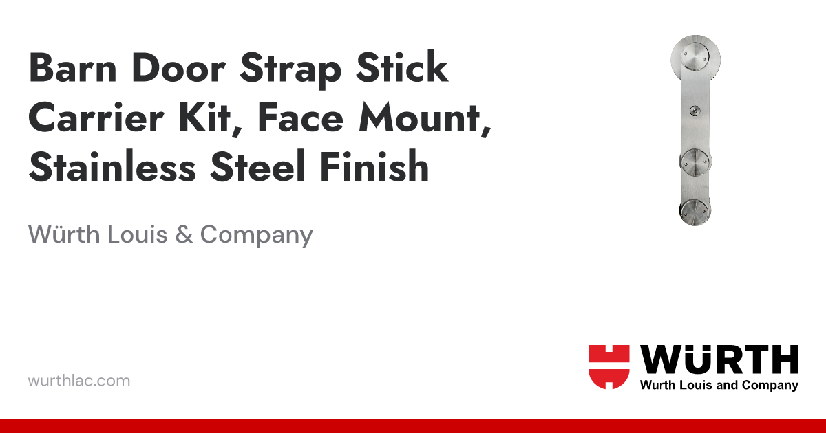 Barn Door Strap Stick Carrier Kit, Face Mount, Stainless Steel Finish ...