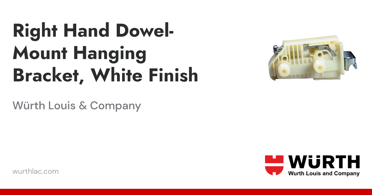 Right Hand Dowel-Mount Hanging Bracket, White Finish | Würth Louis ...
